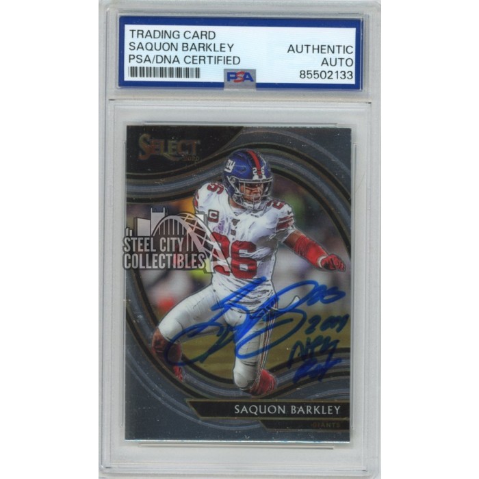 Saquon Barkley 2021 Panini Select 2018 NFL ROY Autograph Card #316 PSA ...