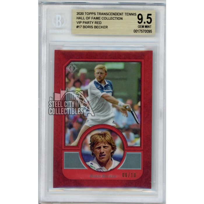 Boris Becker 2020 Topps Transcendent VIP Red Card #17 6/10 BGS 9.5 Gem ...