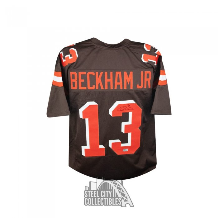 Odell Beckham Jr Autographed Cleveland Custom Football Jersey - BAS COA ...