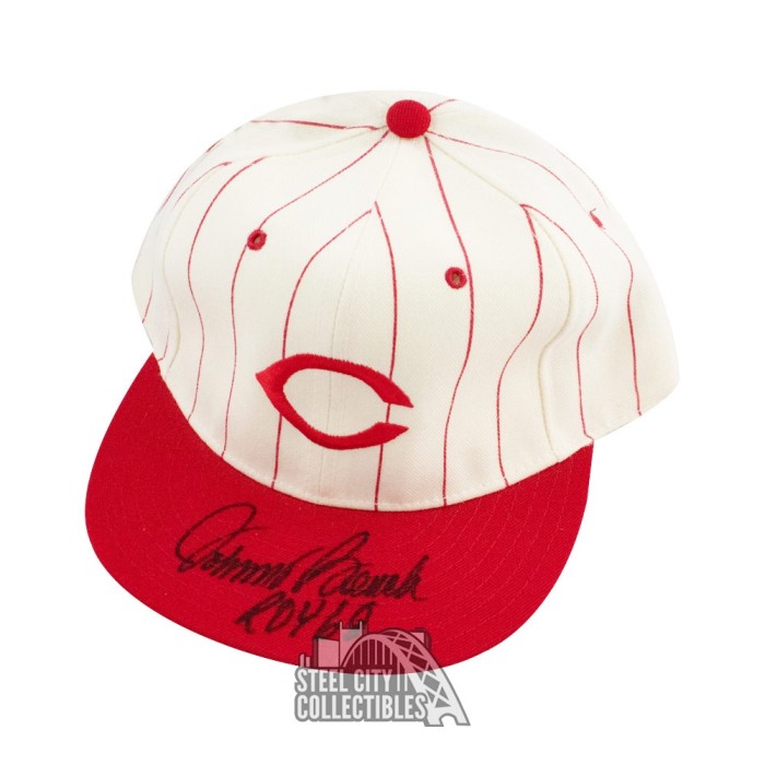 Johnny Bench ROY 68 Autographed Cincinnati Reds Baseball Cap Hat - BAS ...