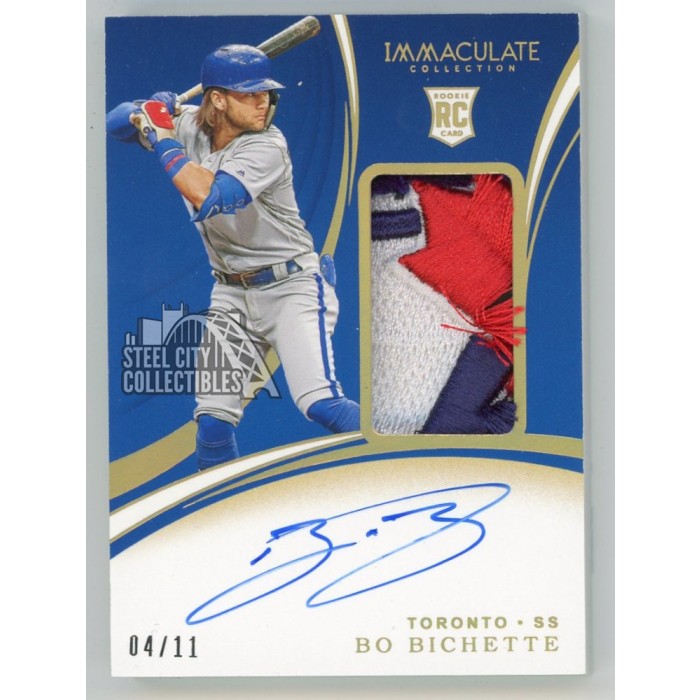 Bo Bichette 2020 Panini Immaculate Autograph Rookie Logo Patch Card 04/ ...