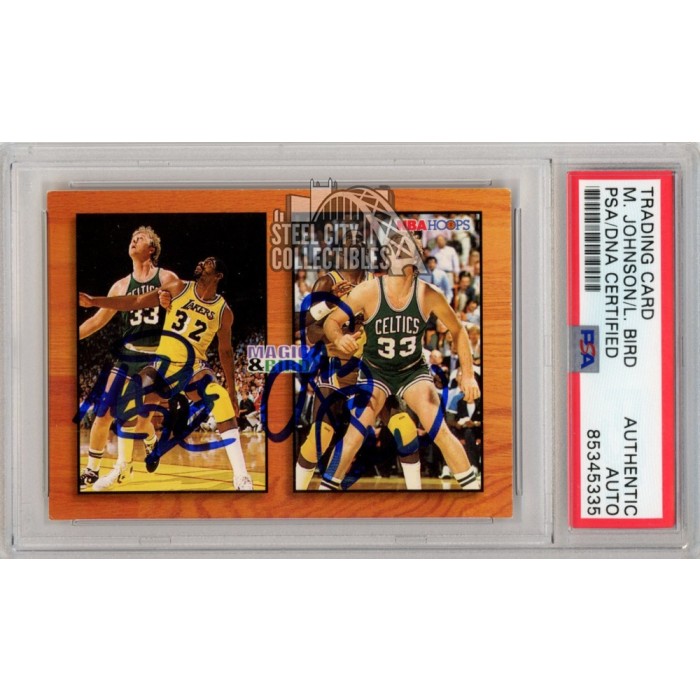 Larry Bird/Magic Johnson 1994-95 Skybox Autograph Card #MB1 PSA/DNA | Steel City Collectibles