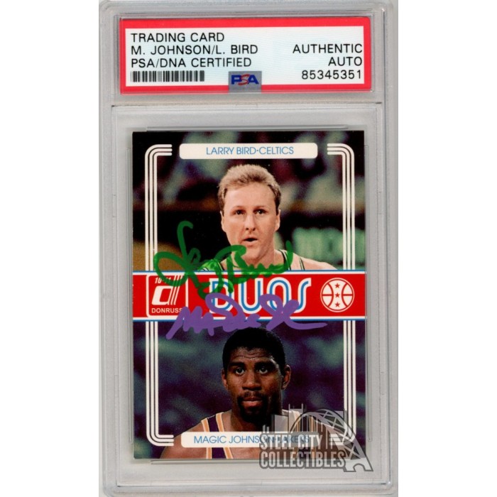 Larry Bird/Magic Johnson 2010-11 Panini Donruss Autograph Card #2 PSA/DNA (Paint) | Steel City ...