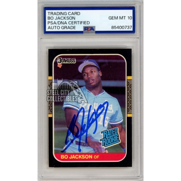 Bo Jackson 1987 Leaf Donruss Rated Rookie Autograph Card #35 PSA/DNA 10 ...