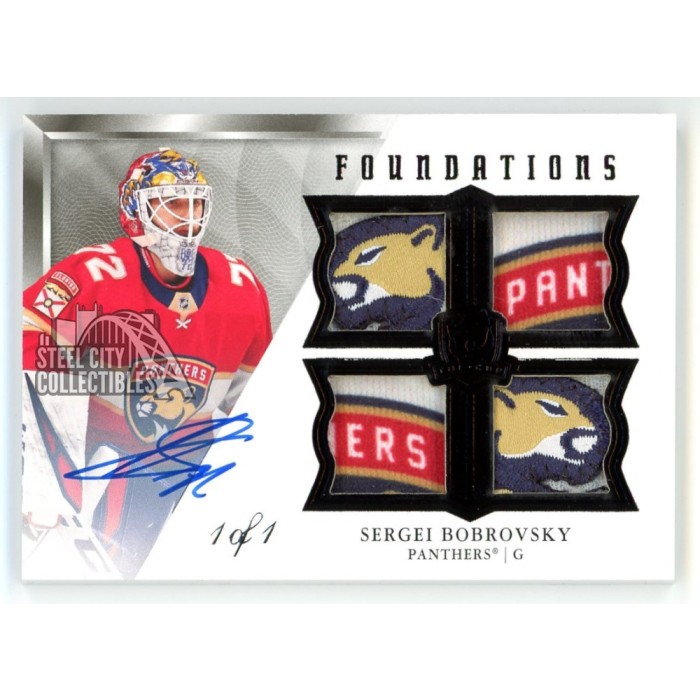 Sergei Bobrovsky 2019-20 UD The Cup Foundations Autograph Logo Patch ...