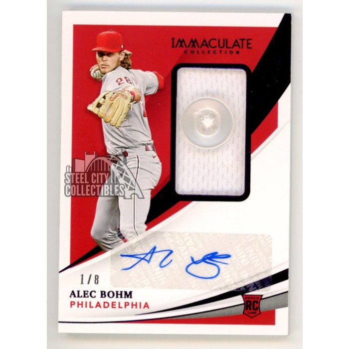 Alec Bohm 2021 Panini Immaculate Autograph Button Rookie Patch Card ...