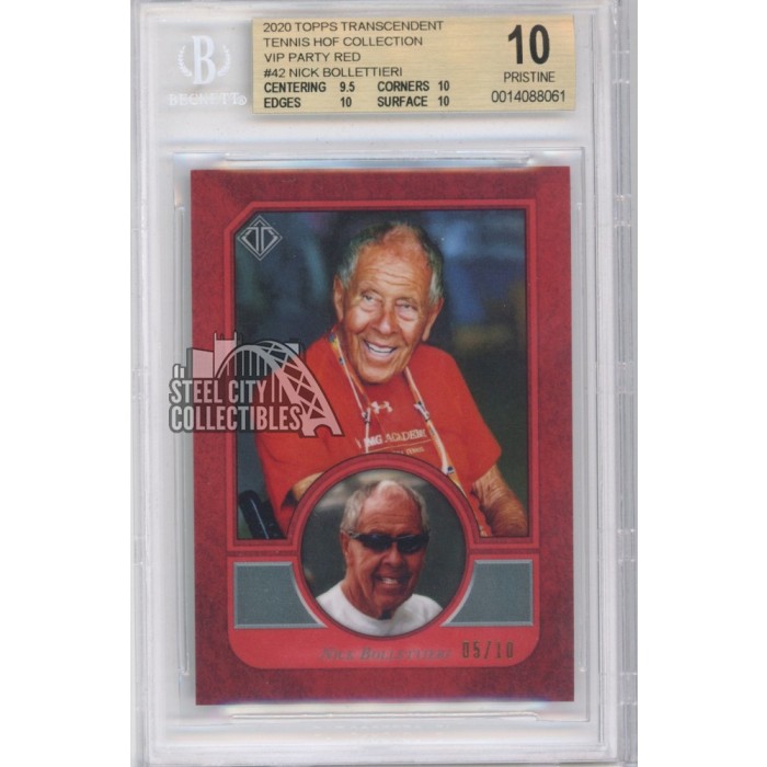 Nick Bollettieri 2020 Topps Transcendent VIP Red Card #42 5/10 BGS 10 ...