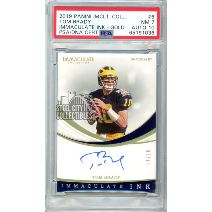 Tom Brady 2019 Panini Immaculate Ink Collegiate Autograph Card 04/10 ...