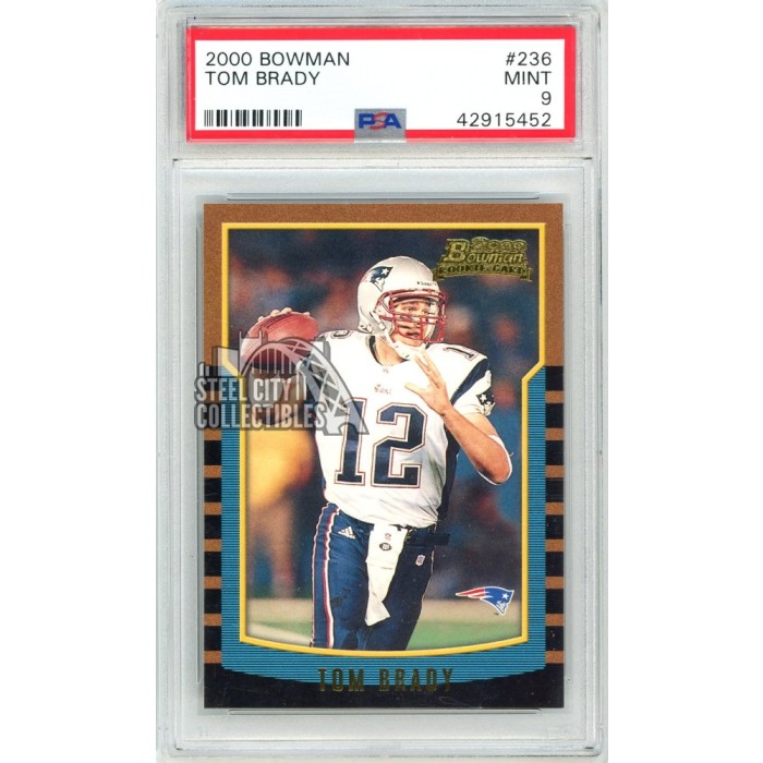 Tom Brady 2000 Topps Bowman Rookie Card #236 PSA 9 Mint | Steel City ...
