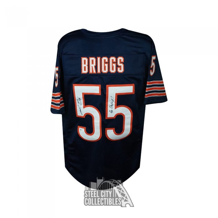 Lance Briggs Go Staleys Autographed Chicago Custom Navy Football Jersey ...