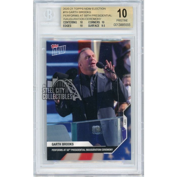 Garth Brooks 2021 Topps Now Presidential Election Card #19 BGS 10 ...