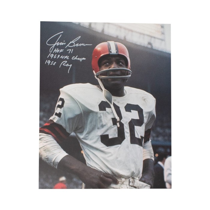 Jim Brown Autographed Cleveland Browns 16x20 Photo - PSA/DNA COA (A ...