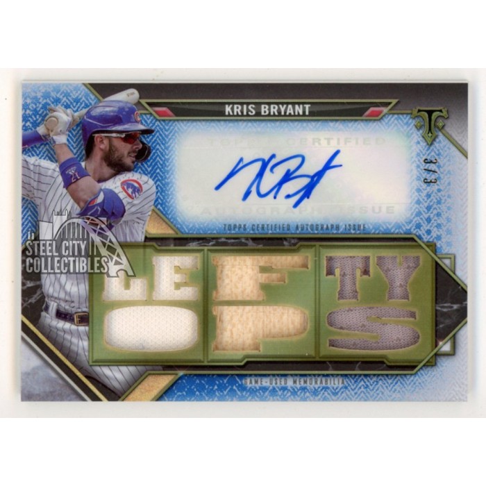 Kris Bryant 2021 Topps Triple Threads Autograph Relic Card #TTAR-KB1 3/ ...
