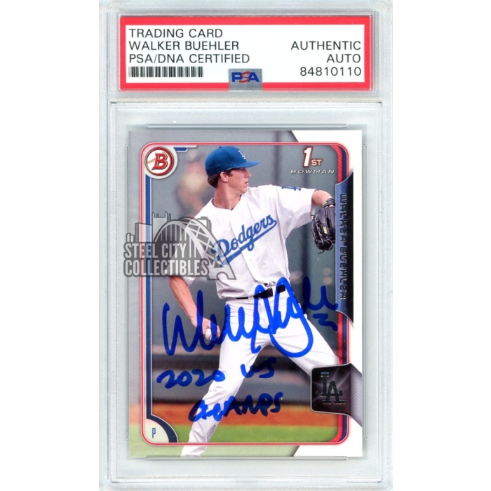Walker Buehler 2015 Bowman 1st "2020 WS Champs" Autograph Card #46 PSA ...