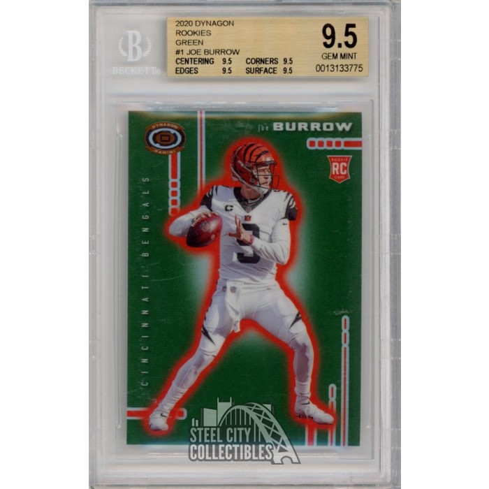 Joe Burrow 2020 Panini Dynagon Green Rookie Card #D-1 42/49 BGS 9.5 Gem ...