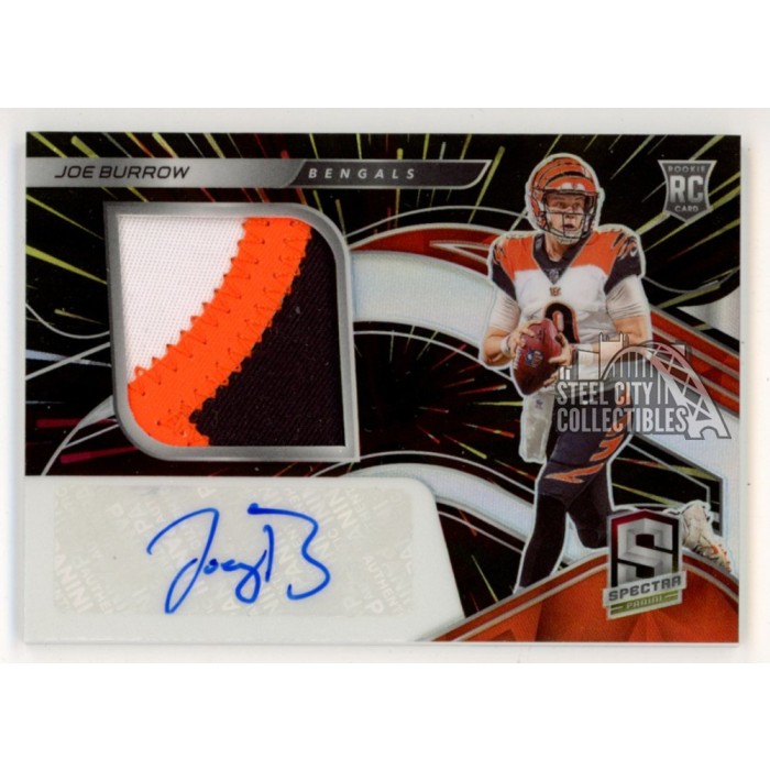 Joe Burrow 2020 Panini Spectra Hyper Autograph Rookie Patch Card #201 ...
