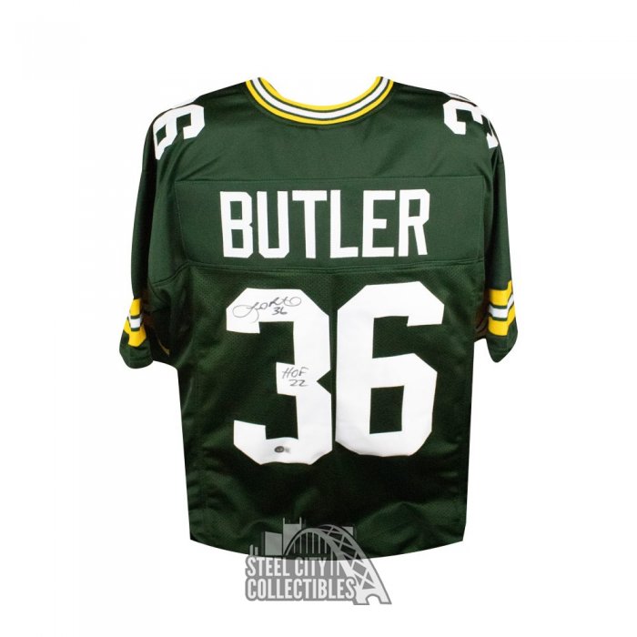 LeRoy Butler HOF 22 Autographed Green Bay Custom Green Football Jersey ...