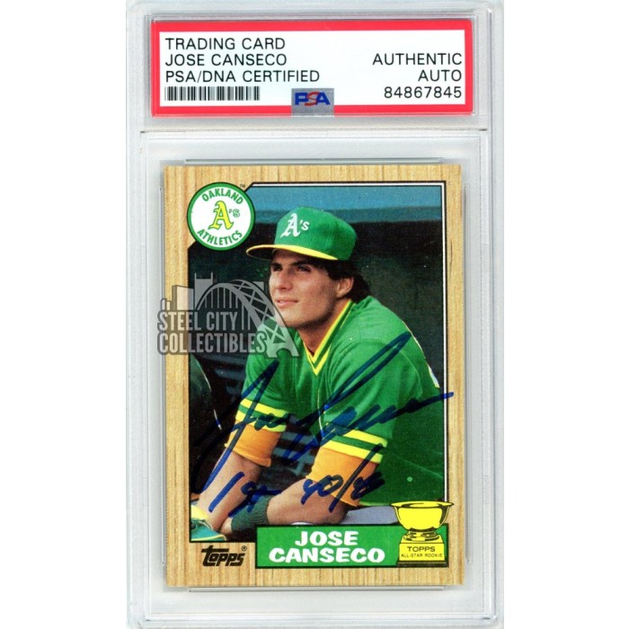Jose Canseco 1987 Topps "1st 40/40" Autograph Card #620 PSA/DNA | Steel ...