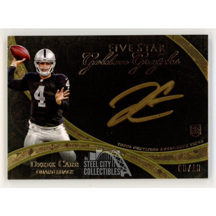 Derek Carr 2014 Topps Five Star Golden Graphs Autograph Rookie Card 08/ ...
