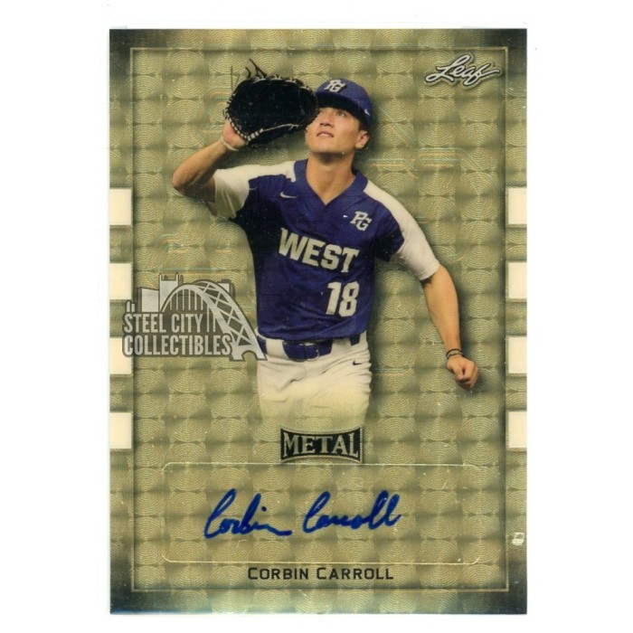 Corbin Carroll 2018 Leaf Metal Perfect Game Autograph Gold Super ...