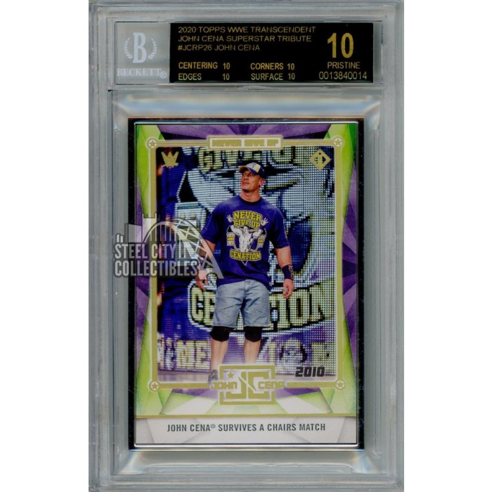John Cena 2020 Topps WWE Transcendent Tribute Card #JCRP26 BGS 10 Black ...