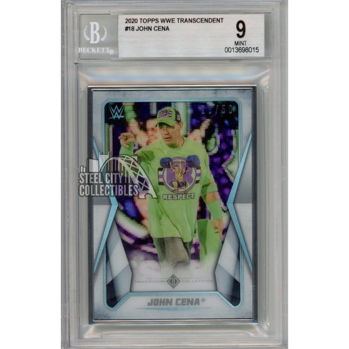 John Cena 2020 Topps WWE Transcendent Card #18 25/50 BGS 9 Mint | Steel ...