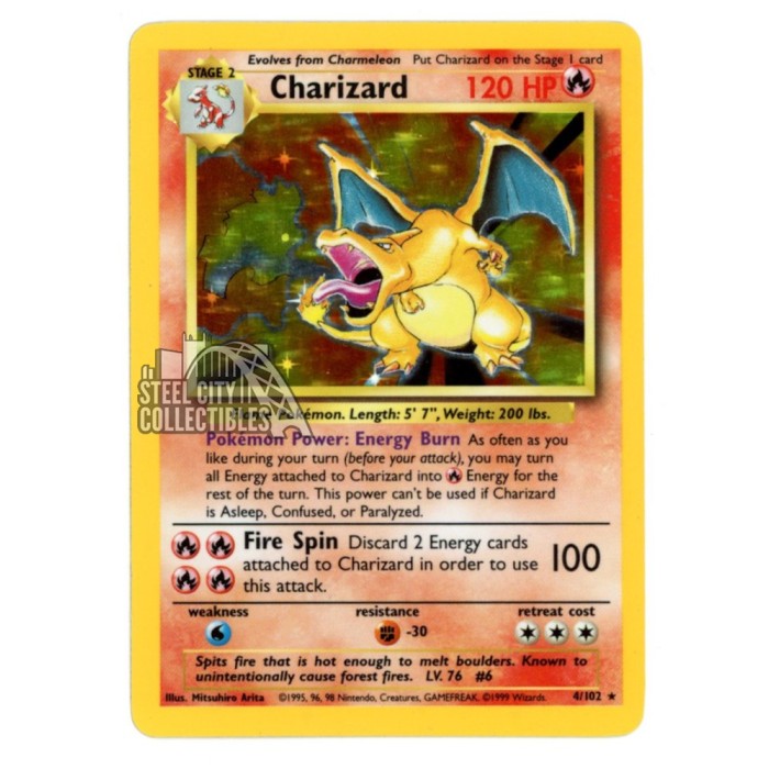 Charizard 1999 Pokemon Base Set Holo Card 4/102 | Steel City Collectibles