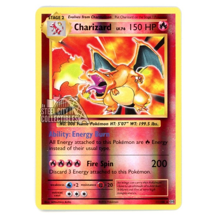 Charizard 2016 Pokemon XY Evolutions Reverse Holo Foil Card 11/108 ...