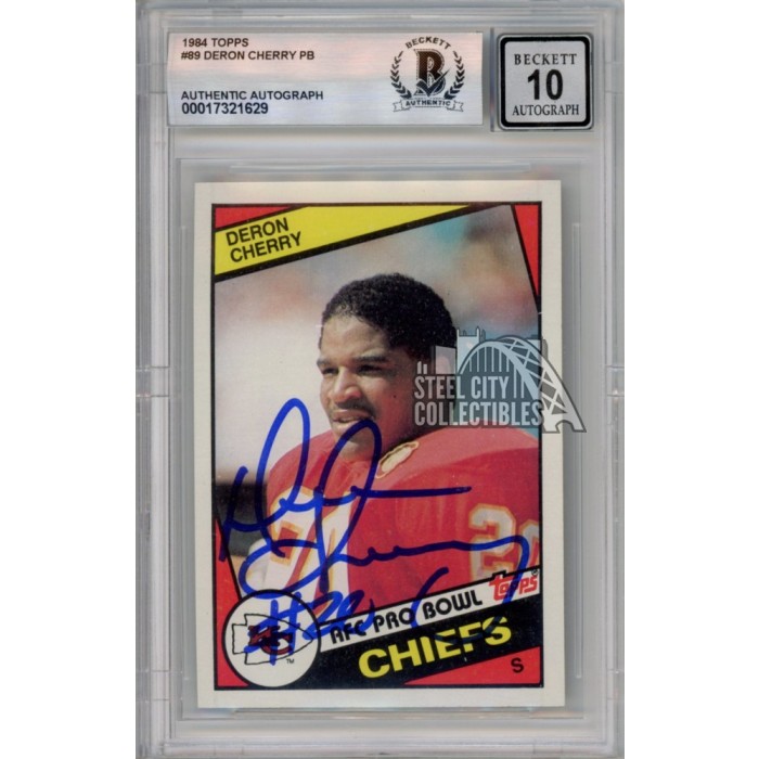 Deron Cherry 1984 Topps Autograph Card #89 BAS 10 | Steel City Collectibles