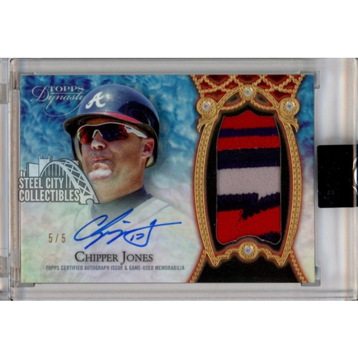 Chipper Jones 2022 Topps Dynasty Autograph Patch Card #DAP-CJ3 5/5 ...