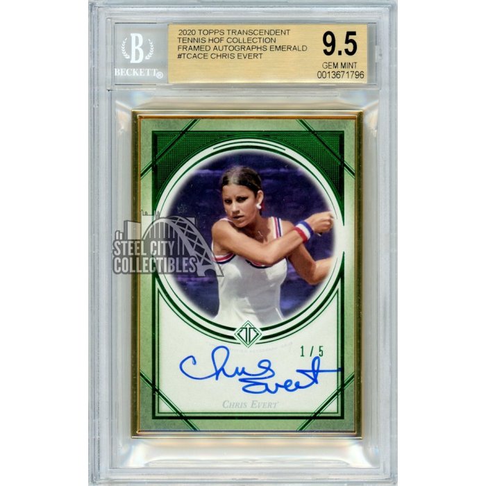 Chris Evert 2020 Topps Transcendent Tennis Collection Autograph Emerald ...