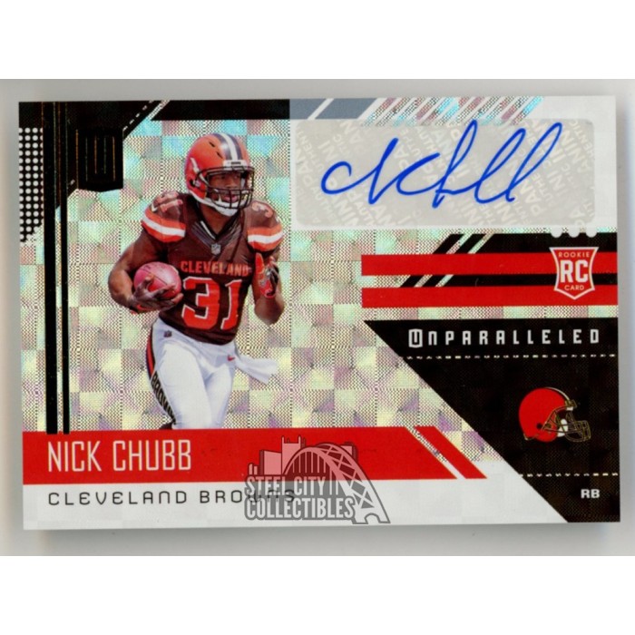 Nick Chubb 2018 Panini Unparalleled Autograph Rookie Card #216 06/10 ...
