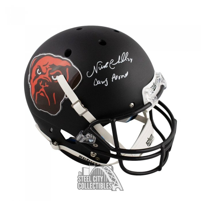 Nick Chubb Dawg Pound Autographed Browns Custom Full-Size Football ...