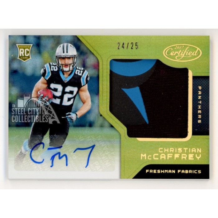 Christian McCaffrey 2017 Panini Certified Gold Autograph Rookie Patch ...