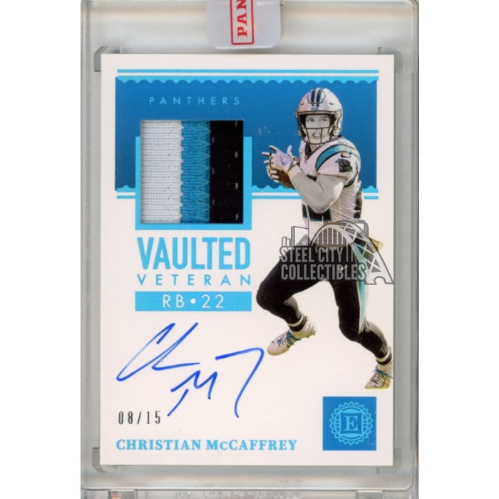 Christian McCaffrey 2021 Panini Encased Vaulted Veteran Autograph Patch ...
