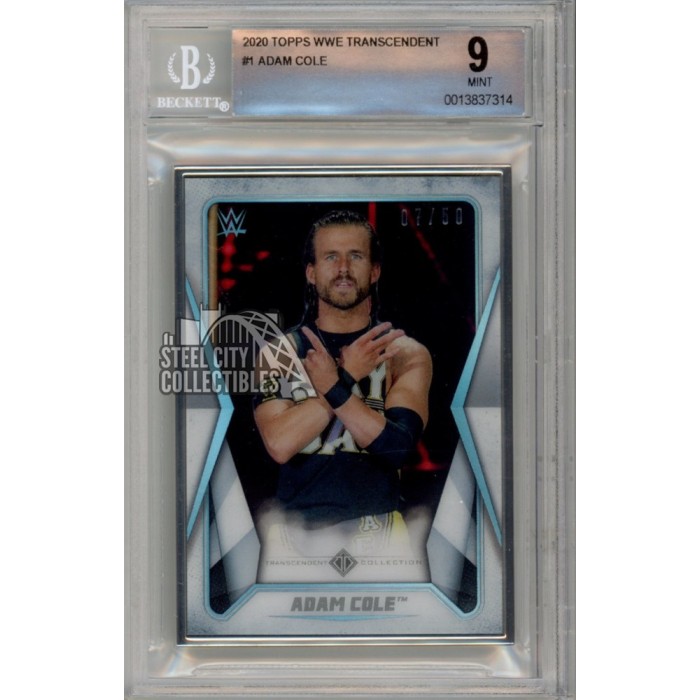 Adam Cole 2020 Topps WWE Transcendent Card #1 /50 BGS 9 Mint | Steel ...