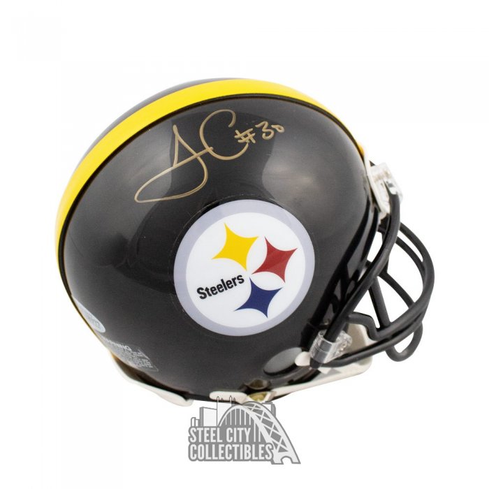 James Conner Autographed Pittsburgh Steelers Black Mini Football Helmet ...