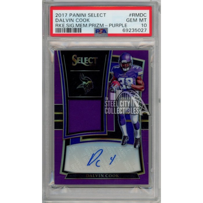 Dalvin Cook 2017 Panini Select Purple Autograph Jersey Rookie Card 24/ ...