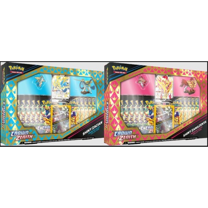 Pokemon Crown Zenith Shiny Zacian & Shiny Zamazenta Premium Figure ...