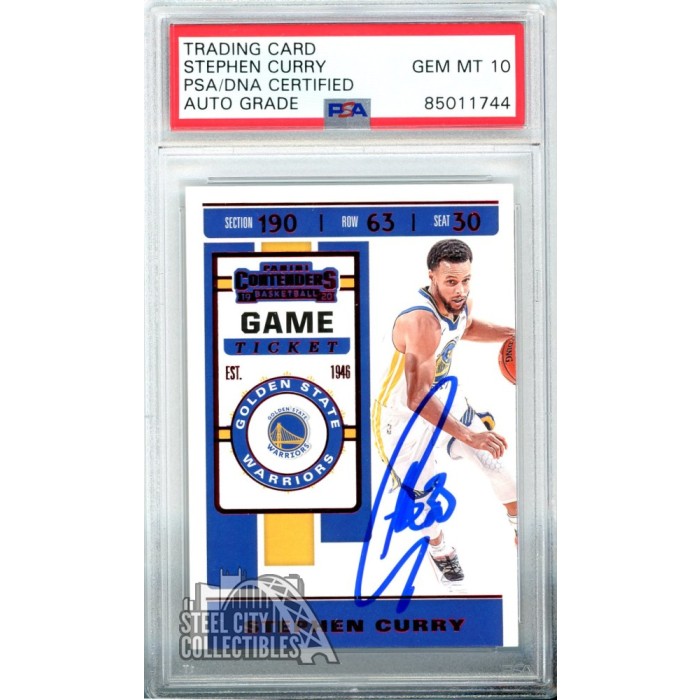Stephen Curry 2019-20 Panini Contenders Red Autograph Card #92 PSA/DNA ...