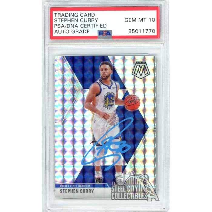 Stephen Curry 2019-20 Mosaic Mosaic Autograph Card #70 PSA/DNA 10 ...