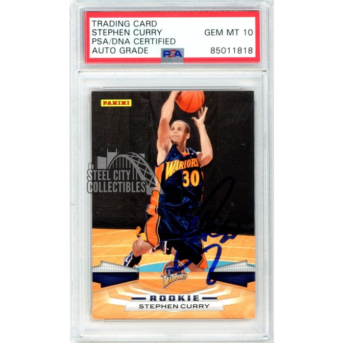 Stephen Curry 2009-10 Panini Autograph Rookie Card #357 PSA/DNA 10 ...