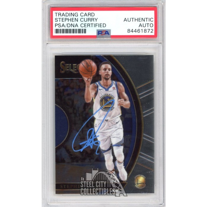 Stephen Curry 2017-18 Panini Select Autograph Card #32 PSA/DNA (Blue ...