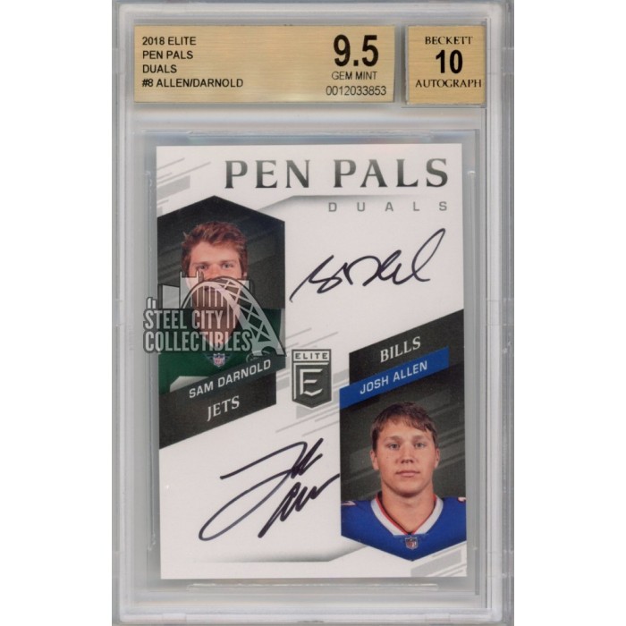 Josh Allen/Sam Darnold 2018 Donruss Elite Pen Pals Autograph Rookie ...