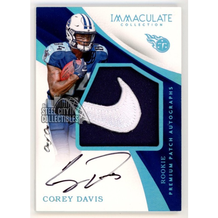 Corey Davis 2017 Panini Immaculate Nike Tag Patch Autograph Rookie Card ...