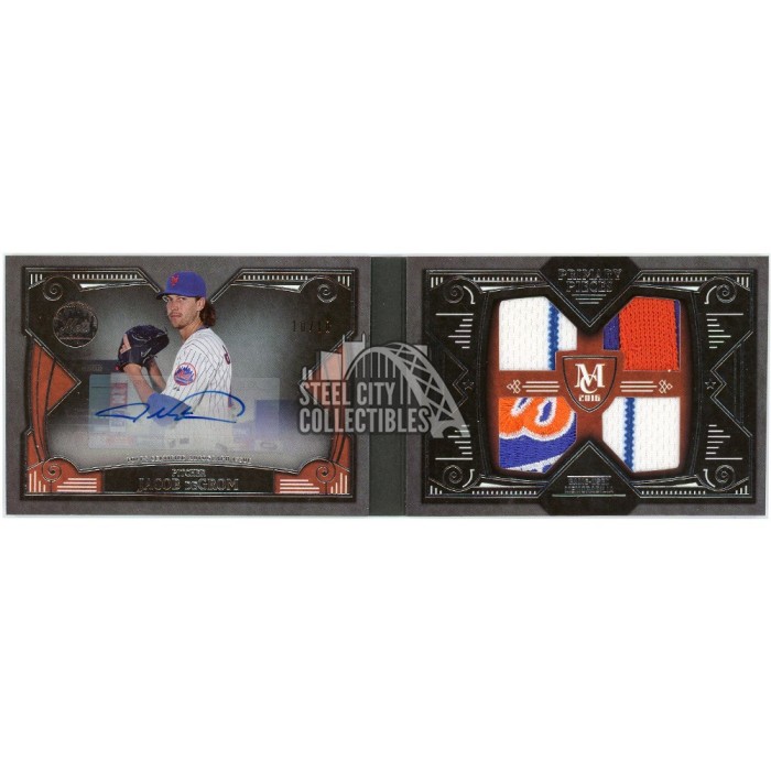 Jacob deGrom 2016 Museum Primary Pieces Game-Used Logo Patch Auto ...
