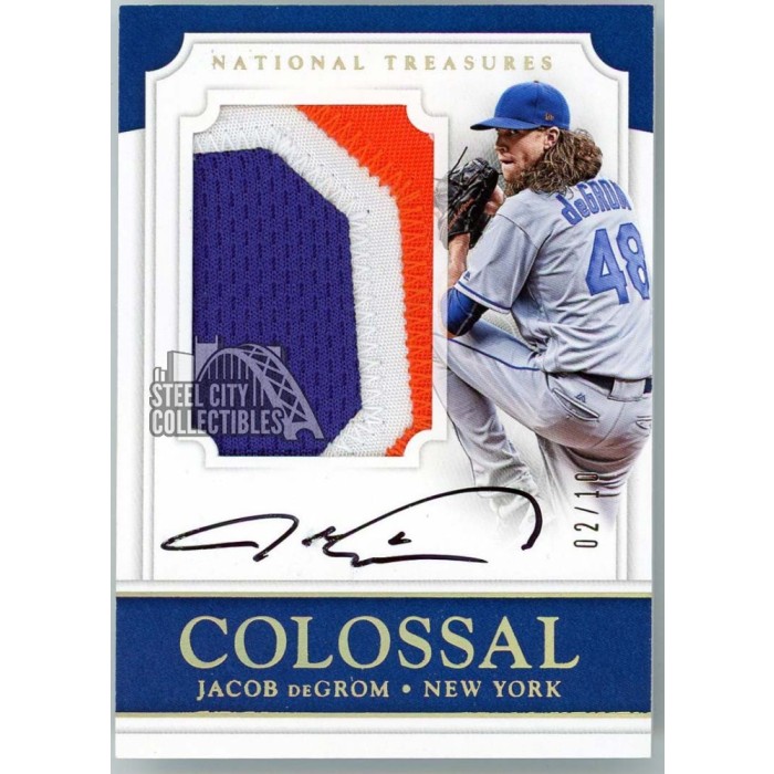 Jacob deGrom 2017 Panini National Treasures Colossal Patch Autograph ...