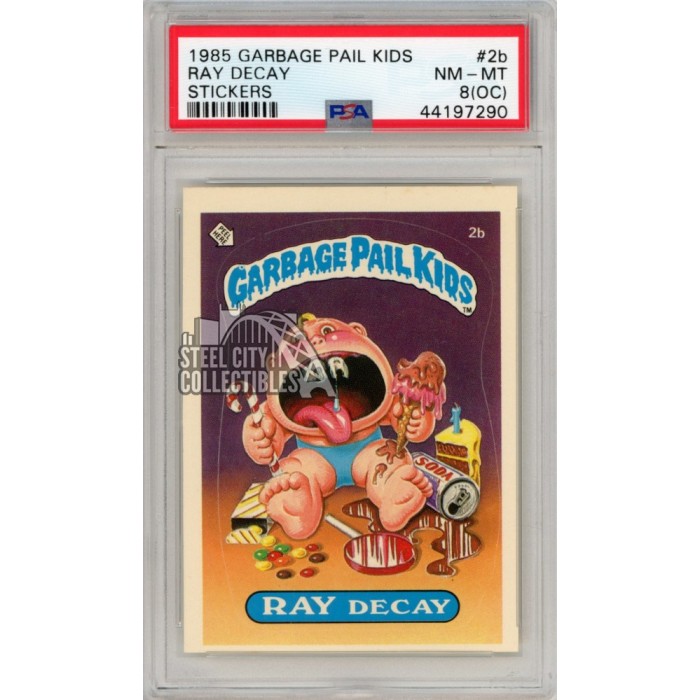 Ray Decay 1985 Topps Garbage Pail Kids Sticker Card #2b PSA 8 (OC ...