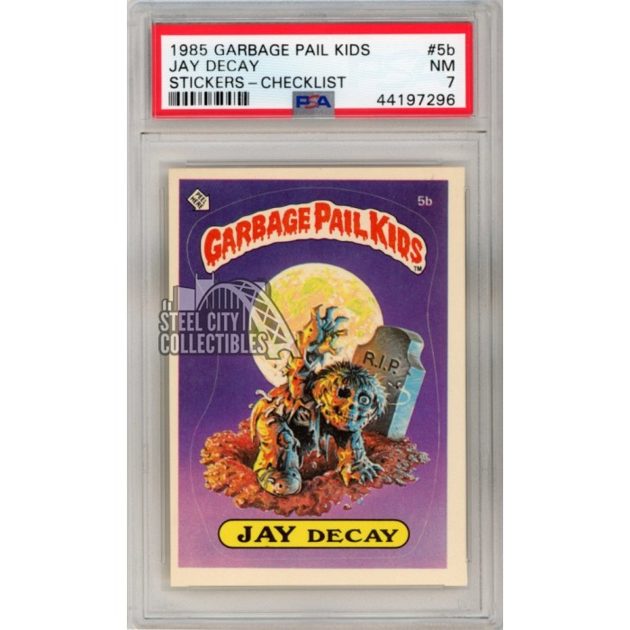 Jay Decay 1985 Topps Garbage Pail Kids Sticker Card #5b PSA 7 NM ...