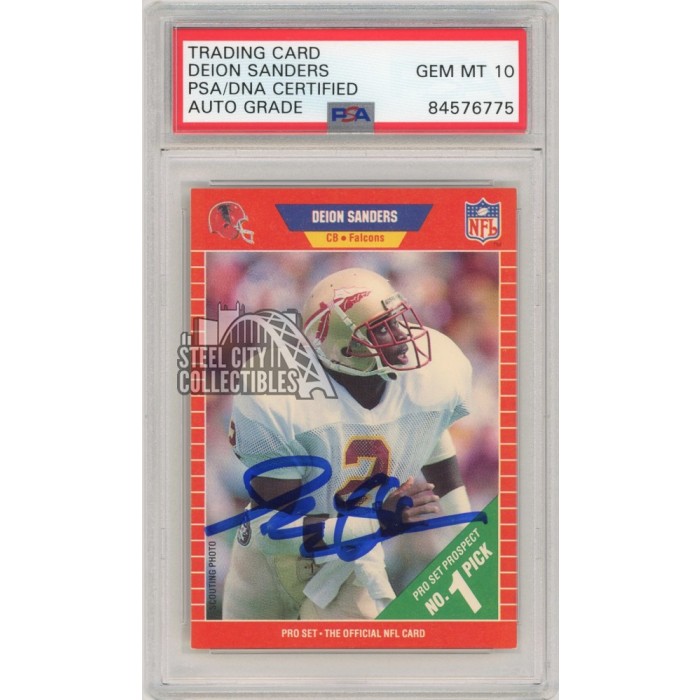 Deion Sanders 1989 Pro Set Football Autograph Rookie Card #486 PSA/DNA ...